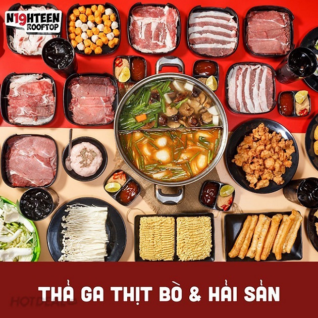 Nighteen Rooftop Hotpot - Buffet Lẩu Truyền Thống + Hải Sản