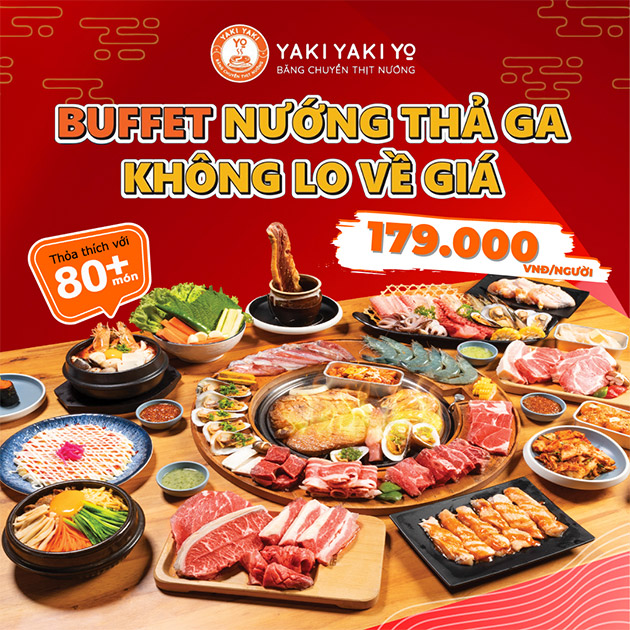 Yaki Yaki Yo - Buffet Băng Chuyền Nướng Thả Ga Hơn 80 Món Hải Sản