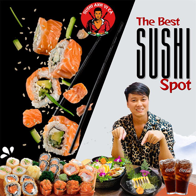 Sushi Anh Vi Cá - Combo Sushi/ Sashimi + Nước Cho 1-2 Người