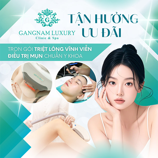 Gangnam Luxury Clinic & Spa - 5 Lần Triệt Lông/ Trị Mụn