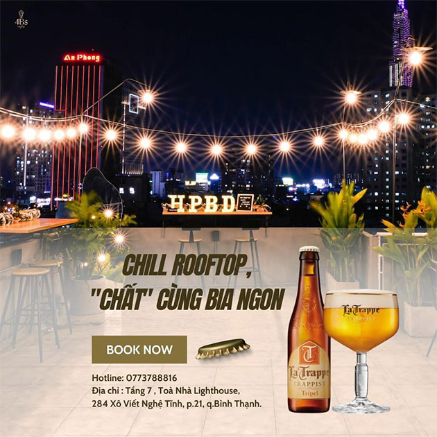 4Bs Rooftop - Set 3 Món View Đẹp, Nhạc Acoustic Mỗi Đêm