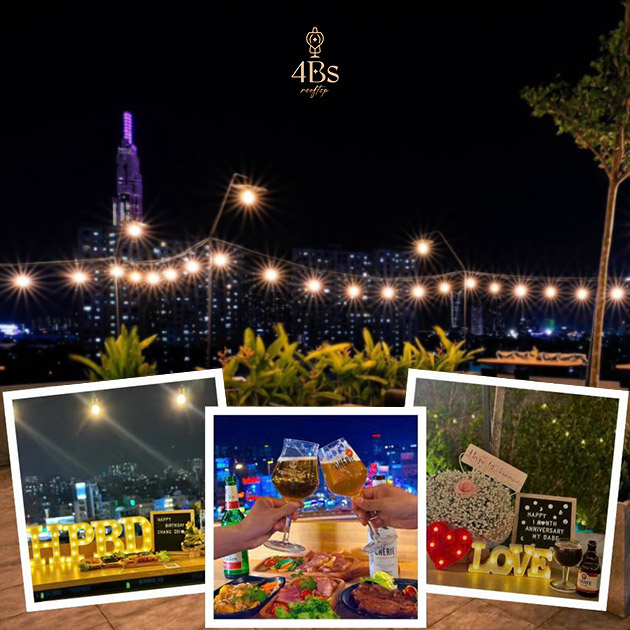 4Bs Rooftop - Set 3 Món View Đẹp, Nhạc Acoustic Mỗi Đêm