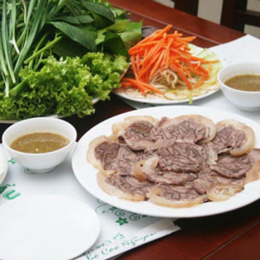 Combo Bắp Bò Cuốn Rau Rừng, Bánh Tráng Phơi Sương