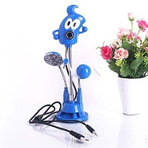 Webcam Hình Chú Hề + Đèn Led + Quạt Đa Năng
