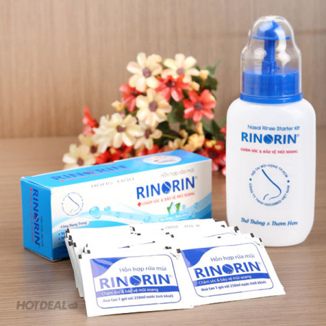 Bộ Bình Rửa Và Dung Dịch Rửa Mũi Xoang Rinorin