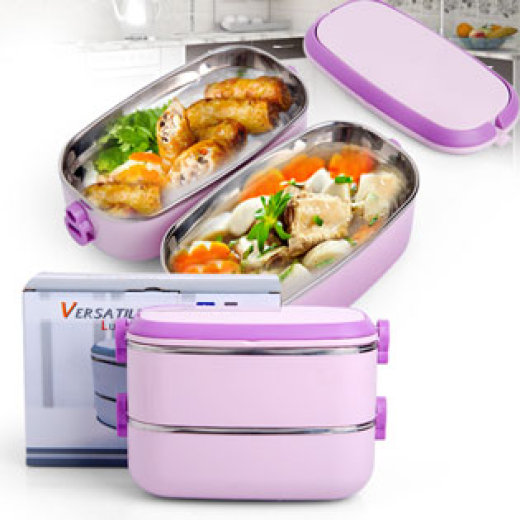 Hộp Cơm Inox Giữ Nhiệt 2 Tầng Happy Ware Oval Nhập Khẩu Thái Lan Cao Cấp