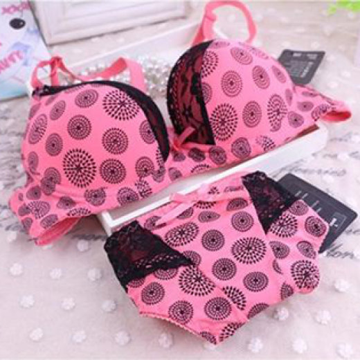 Set Bộ Đồ Lót Pháo Hoa Màu Hồng, Đen