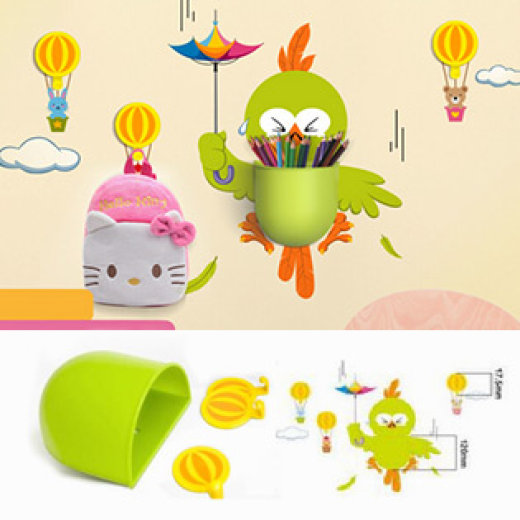 Hộp Đựng Tiện Dụng + 02 Móc Treo + Decal Dán Tường 03 Mẫu Độc Đáo