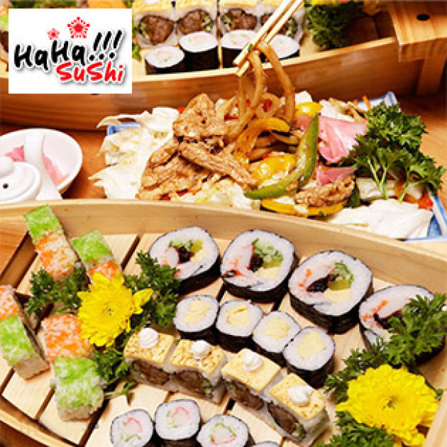 Haha Sushi - 01 Trong 02 Set Sushi, Maki + Pepsi Cho 2-4 Người