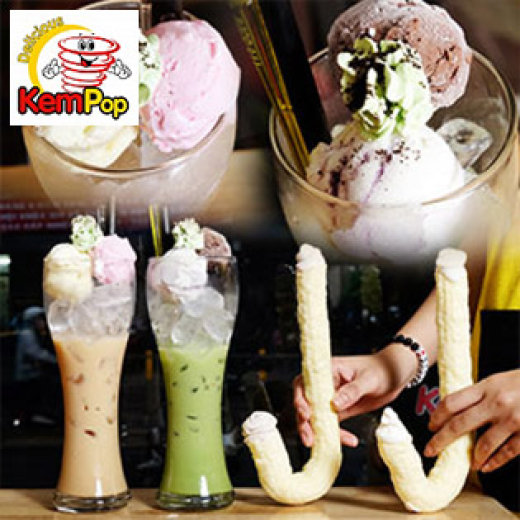 Combo 02 Kem Ống Hàn Quốc + 02 Ly Trà Sữa Tại Kem Pop